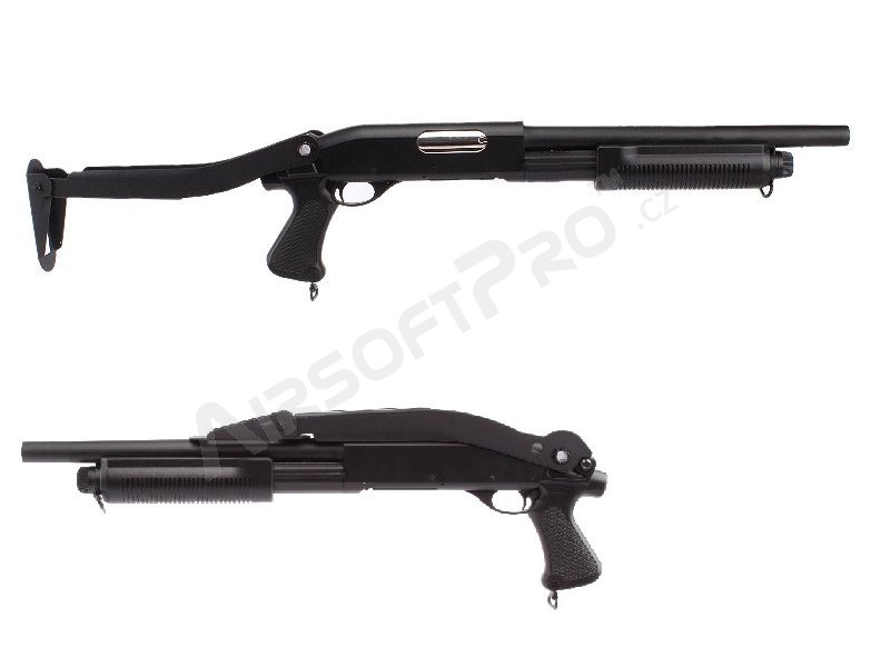 A sörétes puska : Airsoft M870 shotgun with the folding stock, short ...